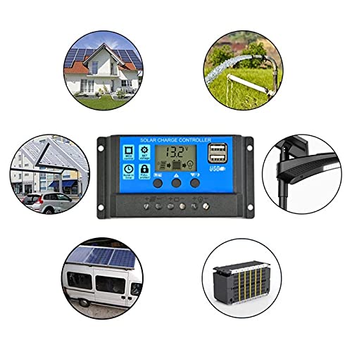 DSJ 12V 180W Protable Solar Panel Kit with 10A/20A LCD Display/2 USB Port Solar Charge Controller Off Grid Monocrystalline Module/40A