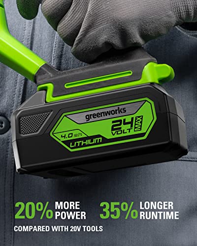Greenworks 24V Brushless (1-1/8") Cordless Reciprocating Saw (2,7000 SPM), 4.0Ah Battery and Compact Charger Included
