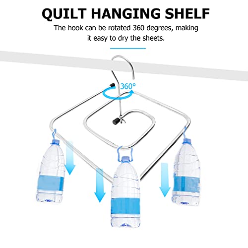 Operitacx 2pcs Spiral Shaped Clothes Drying Rack Stainless Steel Laundry Stand Hanger Quilt Blanket Hanger for Bed Sheet Coverlet Scarf Bath Towel Silver
