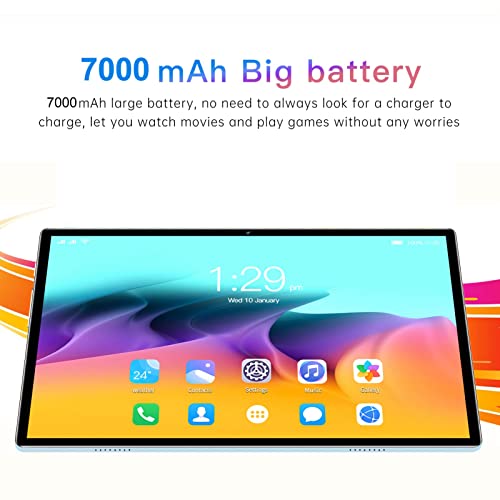 Gaming Tablet, 4G Network Calling for Android 11 10in Tablet 8G RAM 128G ROM Dual Speakers 100โ240V 8 Core CPU for Students (Blue)
