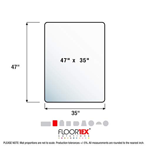 Floortex Polycarbonate Chair Mat 47" x 35" for Low/Medium Pile Carpets