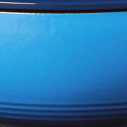 Lodge 3 Quart Enameled Cast Iron Dutch Oven with Lid β Dual Handles β Oven Safe up to 500Β° F or on Stovetop - Use to Marinate, Cook, Bake, Refrigerate and Serve β Caribbean Blue