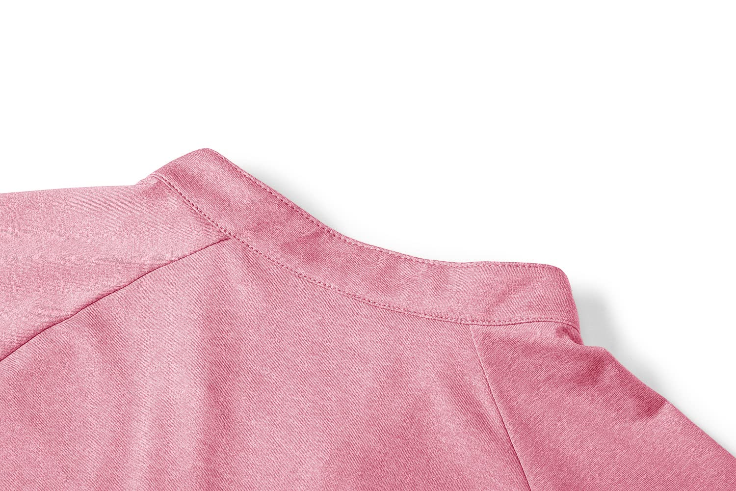 CRYSULLY Sun Protection Shirts for Men UPF50+ Short Sleeve Workout V Neck Shirts Pink