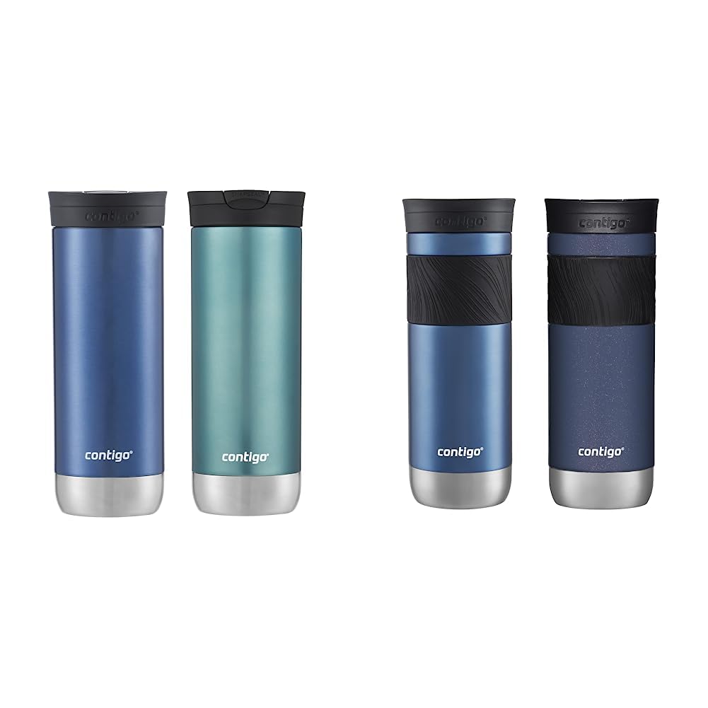 Contigo Huron & Byron Vacuum-Insulated Stainless Steel Travel Mugs with Leak-Proof Lids (20oz, 2-Pack)