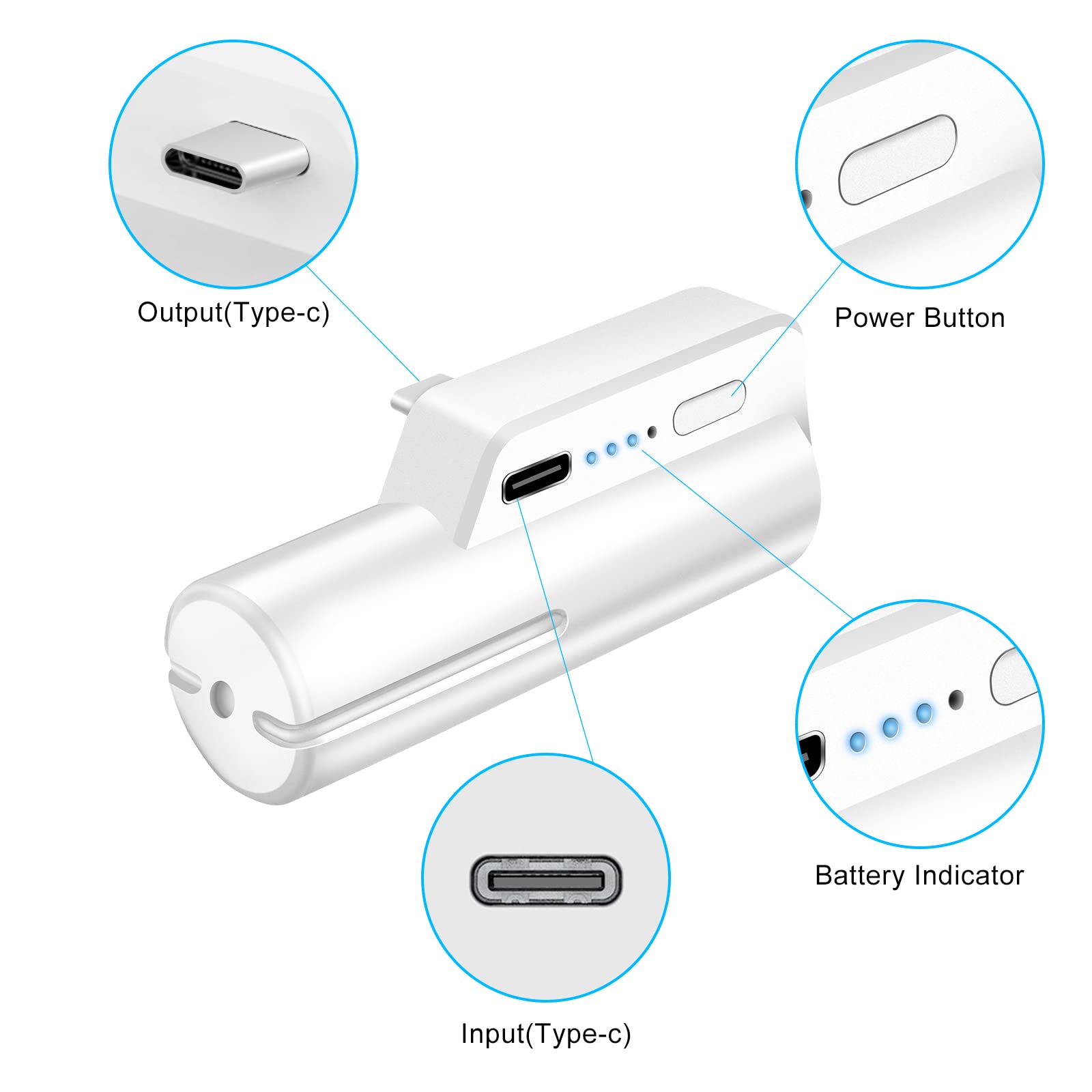Famido Battery Pack for Quest 2, 5000mAh Head Strap Battery Pack Compatible with Oculus/Meta Quest 2 and Quest, Lightweight and Portable VR Extend Power Accessories for Extra 2-4H Playtime