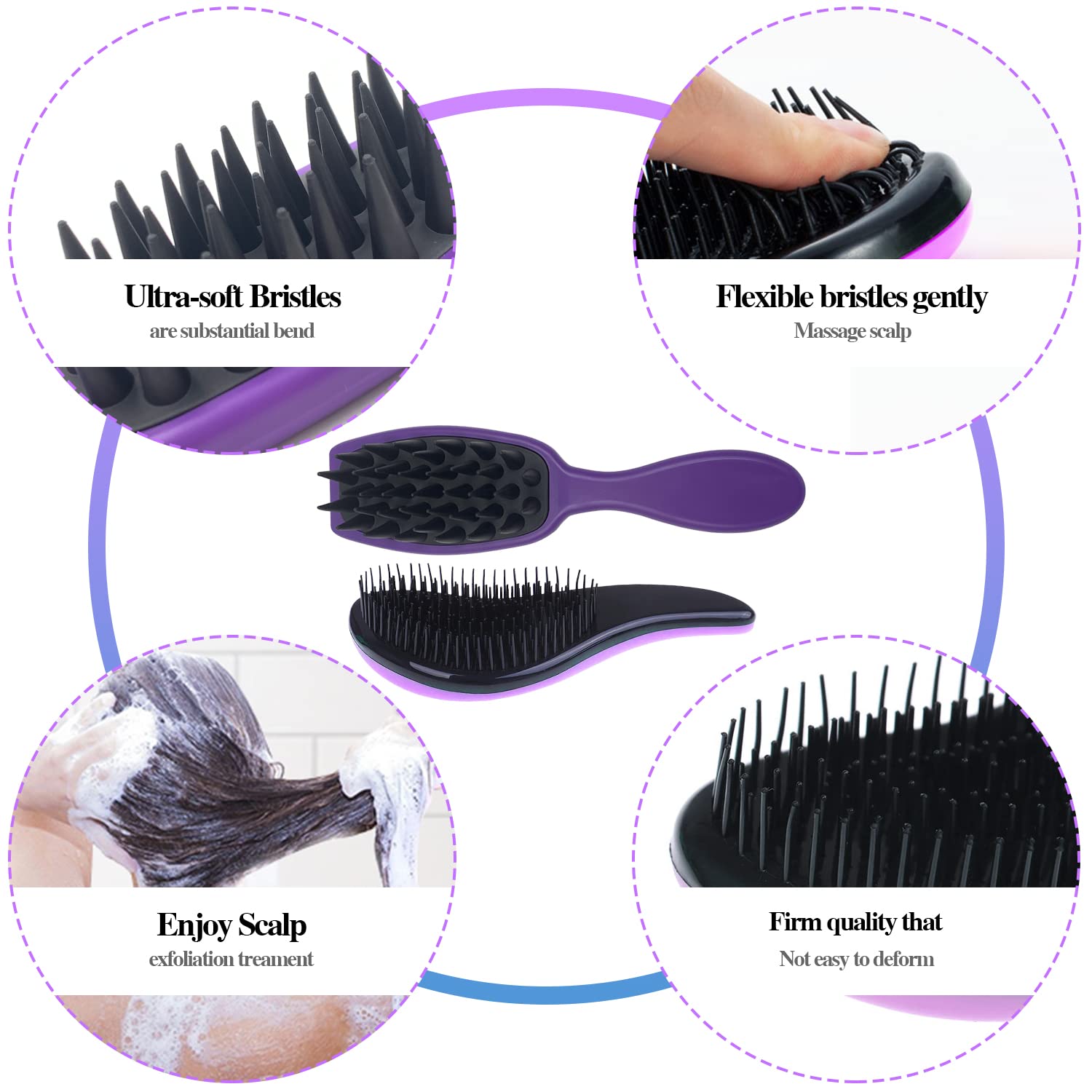 Detangling Brush Set for Kids' Curly & Afro Hair: No-Pain 13Pcs Kit with Cape & Hair Clips (3a to 4c Texture)