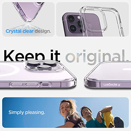 Spigen for iPhone 14 Pro Case, [Anti-Yellowing Technology] [Compatible with MagSafe] [Military Grade Drop Protection] Ultra Hybrid (MagFit) Phone Case for iPhone 14 Pro - White
