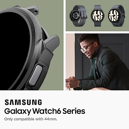 Spigen Liquid Air Armor Designed for Samsung Galaxy Watch 6 44mm Case Flexible Lightweight TPU Case (2023) - Matte Black