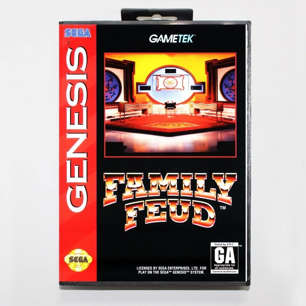 Family Feud Game Cartridge 16 Bit MD Game Card With Retail Box For Sega Mega Drive For Genesis (Black)
