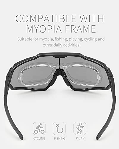CoolChange Polarized Cycling Sunglasses Full Screen TR90 Unbreakable Lightweight Sports Glasses for Men Women