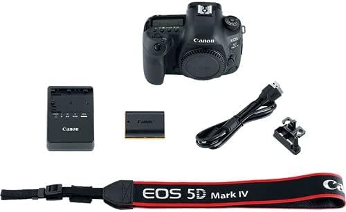 Canon EOS 5D Mark IV DSLR Camera w/ 24-105mm STM Lens + Canon EF 75-300mm III Lens, Canon 50mm f/1.8, 500mm Lens & 650-1300mm Lens + Deluxe Backpack + 128GB Memory + Monopod + Professional Bundle
