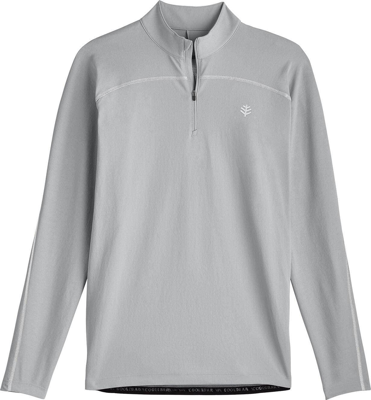 Coolibar UPF 50+ Men's Nocona Zip Rash Guard - Sun Protective (Medium- Mercury)