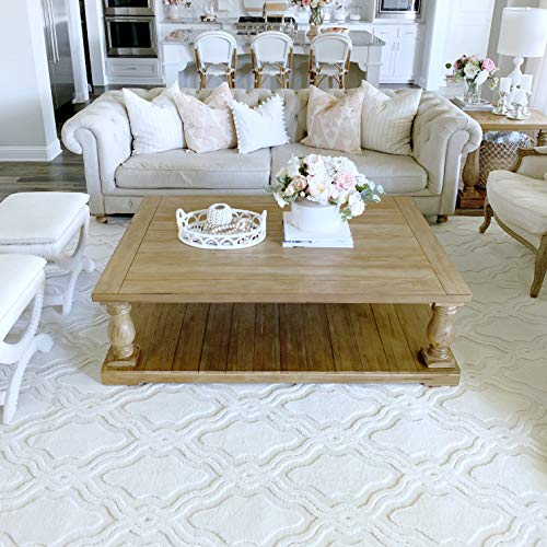 My Texas House by Orian Indoor/Outdoor Cotton Blossom Area Rug, 9' x 13', Natural