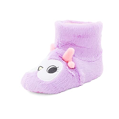 Simple Joys by Carter's Unisex Babies and Toddlers Fuzzy Slipper, Lilac, Owl, X-Small Toddler