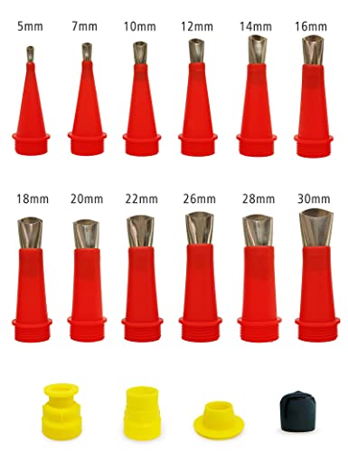 DUIOCKIV Reusable 18pcs Universal Stainless Steel Silicone Easy Caulking Nozzle Finisher Tips Tool Set, with Base and Protective Cap