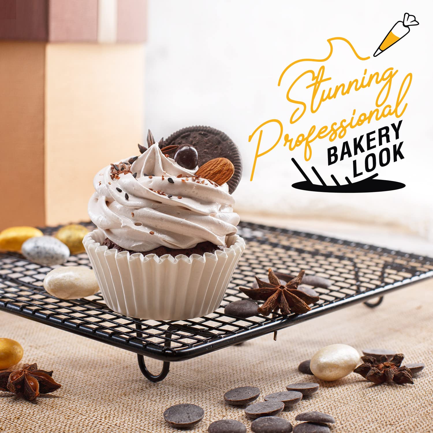 Cupcake Liners & Muffin Cups Pack of 600 | Grease Resistant Wrappers by Baker’s Signature – Will not Burn or Soak Through – Non-Toxic & Comes in Convenient Packaging