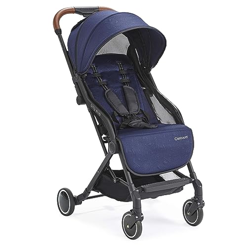 Contours - Bitsy Elite - Compact Fold Lightweight Stroller for Travel Adapter Free Infant Car Seat Compatibility - Sapphire Blue