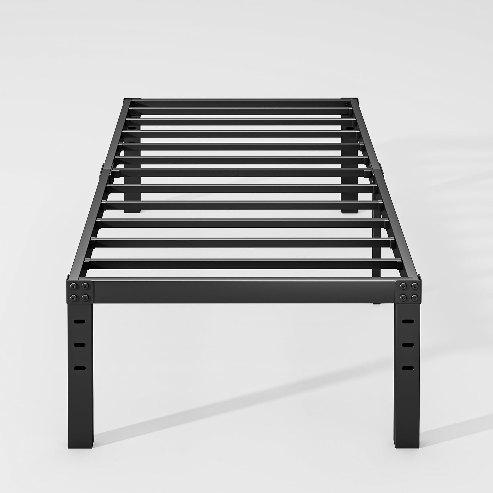 Cleaniago 16 Inch Twin Metal Platform Bed Frame,Heavy Duty Steel Single Bed Frame No Box Spring Needed for Adults Teens Kids,Noise Free, Easy Assembly, Black