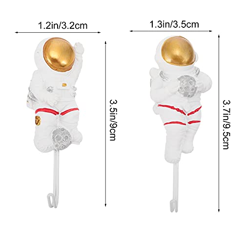 Hoement 2 pcs Hat Back Hanging Wall- Accessories Free Mudroom Adhesive Astronaut Decorative Mounted Statue Scarves Sculptures Clasps Towel Door Decoration for Rack Towels Sticky Heavy