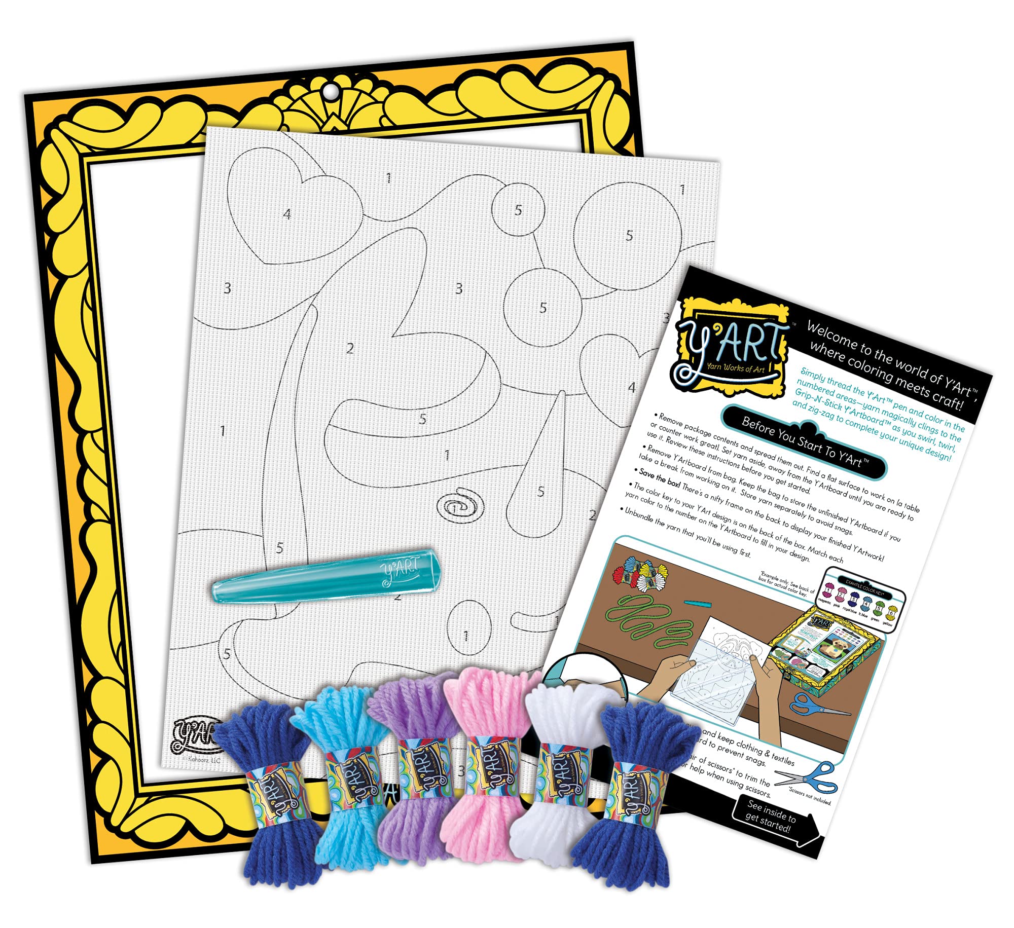Y'Art Narwhal — Yarn Works of Art — Mess-Free Artistic Craft Activity — Ages 8+
