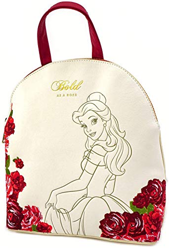 Loungefly Disney Belle Flowers Faux Leather Womens Double Strap Shoulder Bag Purse
