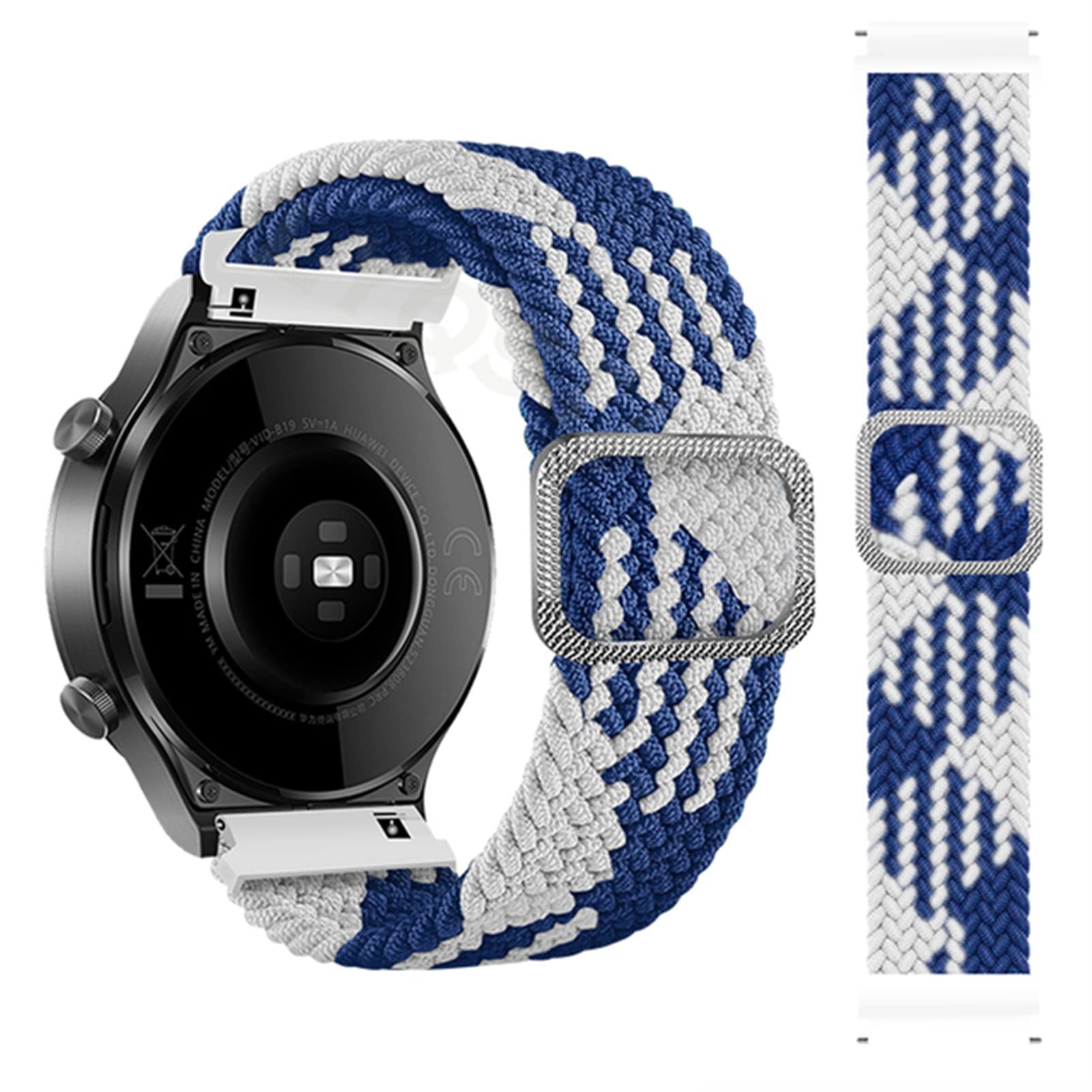 DFAMIN Braided Correa Wrist Strap Bands for COROS APEX Pro/APEX 46 42mm Smartwatch Watchband PACE 2 PACE2 Bracelet Correa (Color : Blue and White, Size : for APEX 42mm)