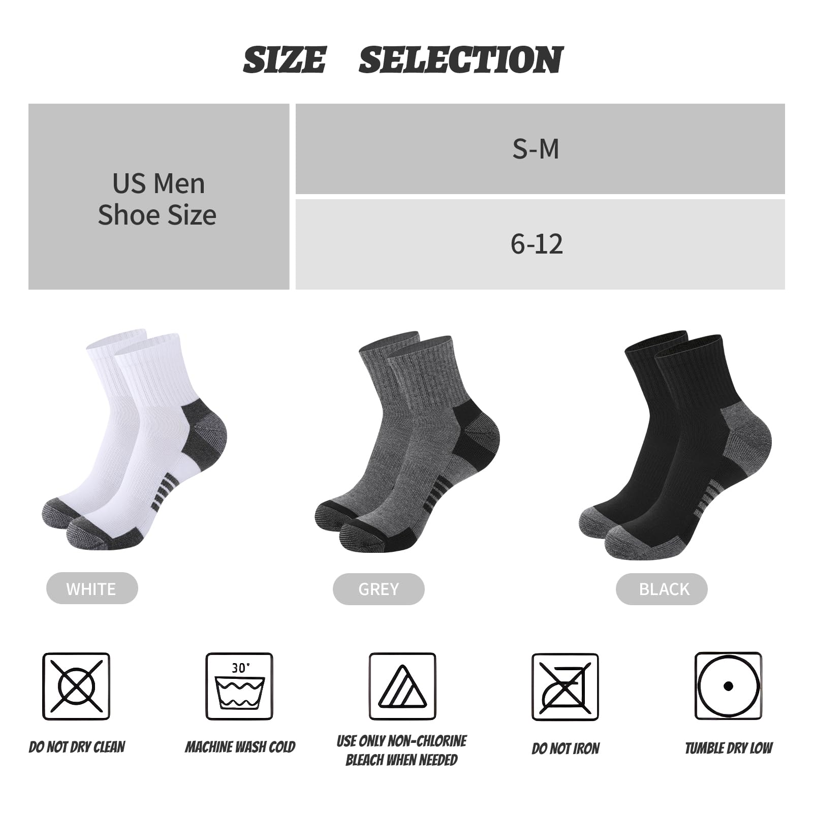 COOVAN Mens Ankle Athletic Socks Quarter Cushion Moisture Wicking Running Sports Work Socks 7 Pairs