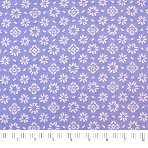 Singer Fabrics, 100% Cotton, White Flowers on Lavender, Precut, 2 Yard pre Cut