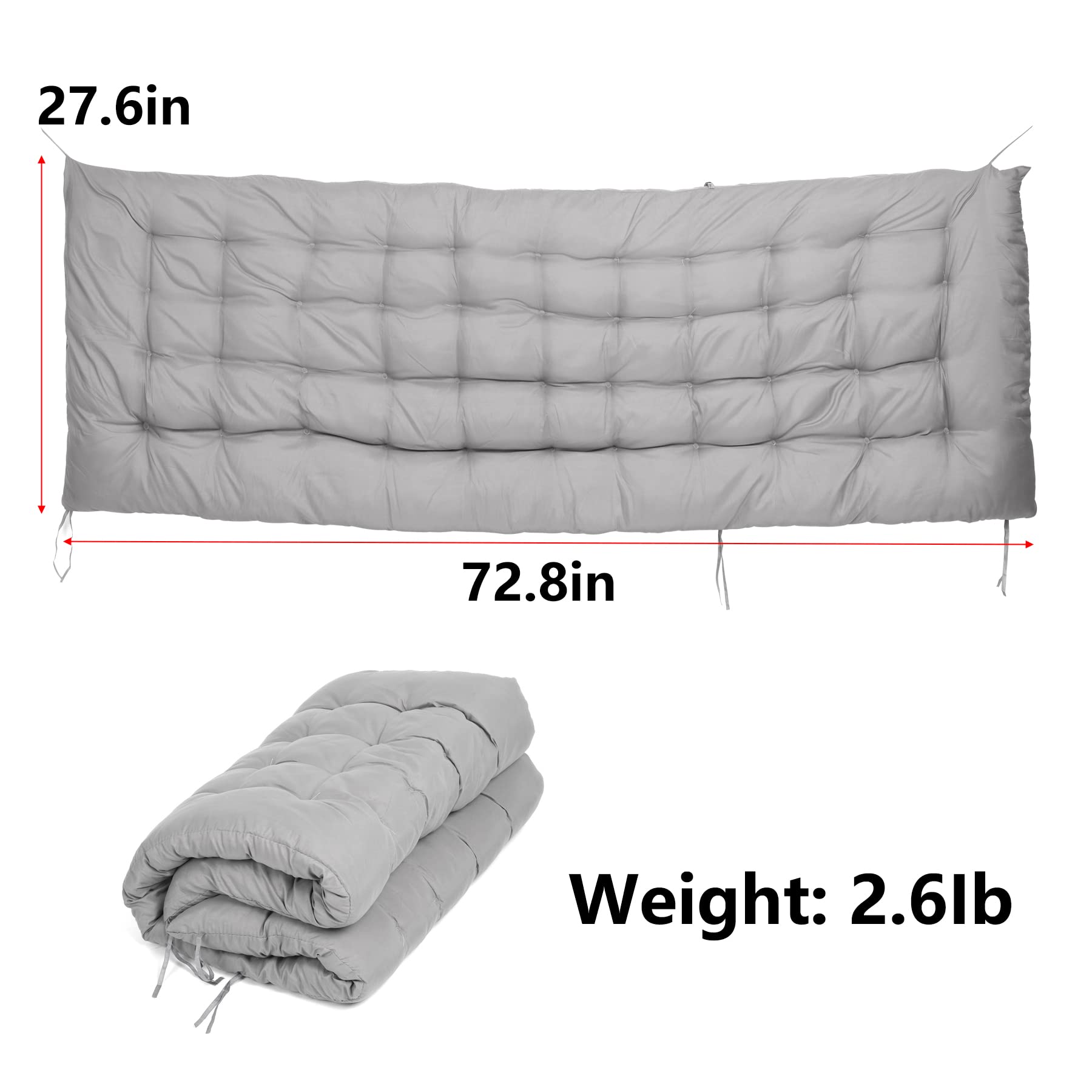 HONGBEI Camping Cot Pads for Adults, Soft and Comfortable Thick Cotton Foldable Sleeping Cot Mattress Pad for Traveling Hiking Backpacking 72.8โโx 27.6โโ