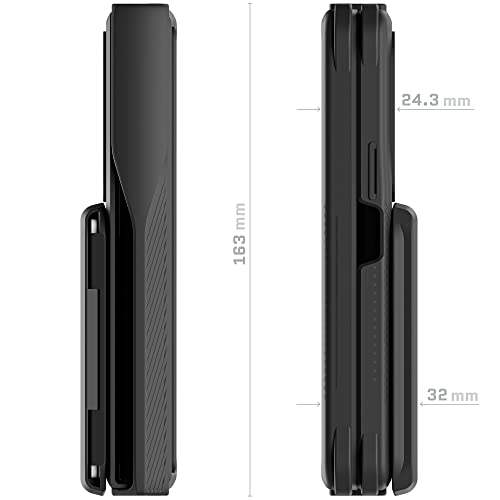 Ghostek EXEC Wallet Case for Galaxy Z Fold 4 - Magnetic Credit Card Holder, Hinge Protection, Wireless Charging, 7.6" Screen (Black)