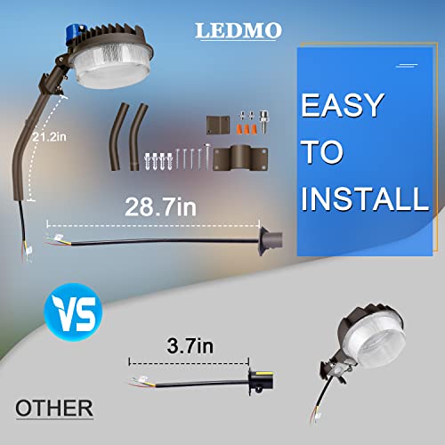 LEDMO 120W LED Barn Light Adjustable Angle with Mountiong Arms 18000LM Dusk to Dawn Outdoor Lighting Security Flood Lights 5000K Brightset IP65 Waterproof Yard Outdoor Lights