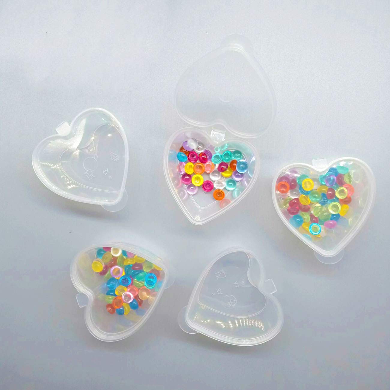 Kbraveo 40 Packs Slime Containers, Heart Shaped Slime Storage Containers With Lids for 20g Slime DIY Art Craft Making