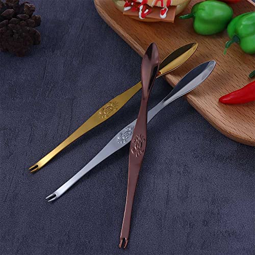Seafood Forks Picks for Lobster Crab Nut, Lobster Cracker Seafood Tools Clip Needle Fork Picks, Fruit Fork for Crab and Lobster Spoons(Black)