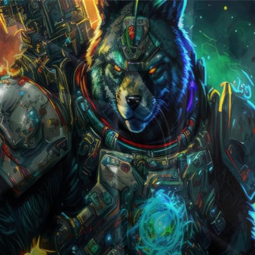 Cosmic Space Wolves 3D Printed Duvet Cover Quilt Cover Bedding Set Comforter Covers for Childrens and Adults with Pillowcases 3 Pieces Microfiber with Zipper Closure Twin(173x218cm)