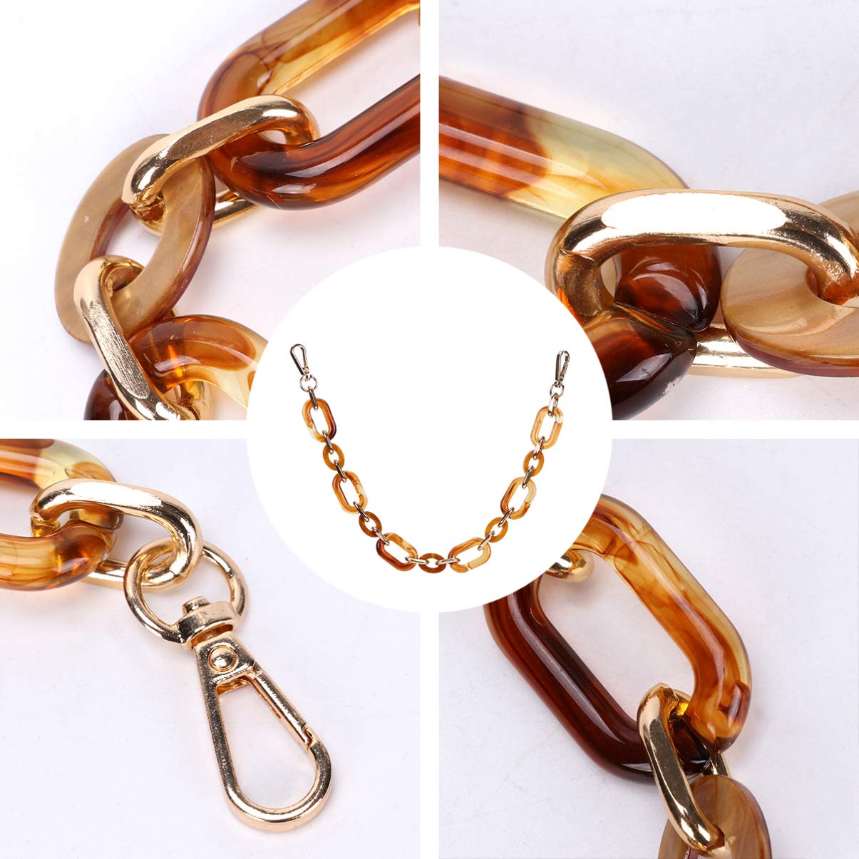 FARUTA Chunky Acrylic Purse Strap Chocolate Bag Chain Handle Replacement Handbag Purse Making Accessory Decoration
