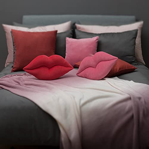 KINGROSE 3D Lip Throw Pillow Decorative Little Pillows Soft Cute Cushion for Sofa Couch Bed Home Decor Girls 11 x 18 Inches Red