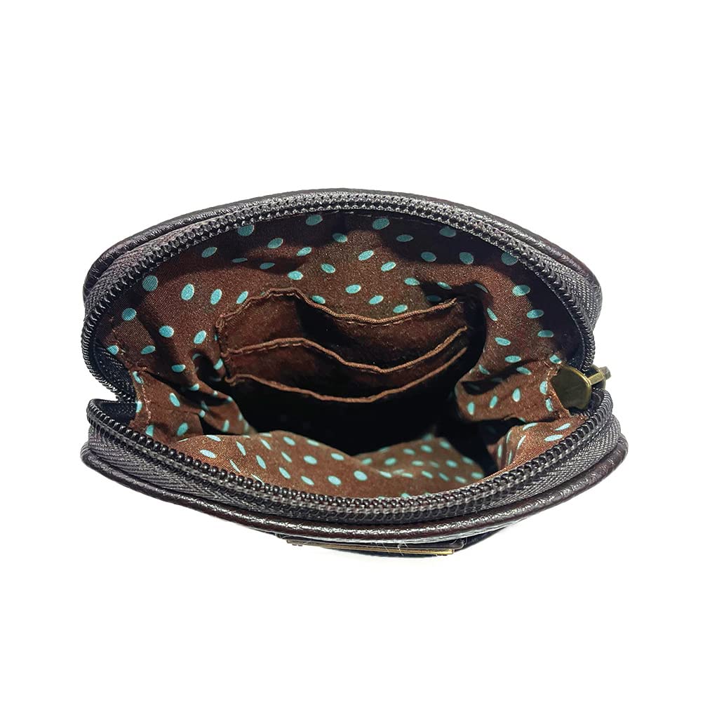 CHALA Cell Phone Crossbody Purse-Women PU Leather/Canvas Multicolor Handbag with Adjustable Strap - Shih Tzu - white - gray stripe