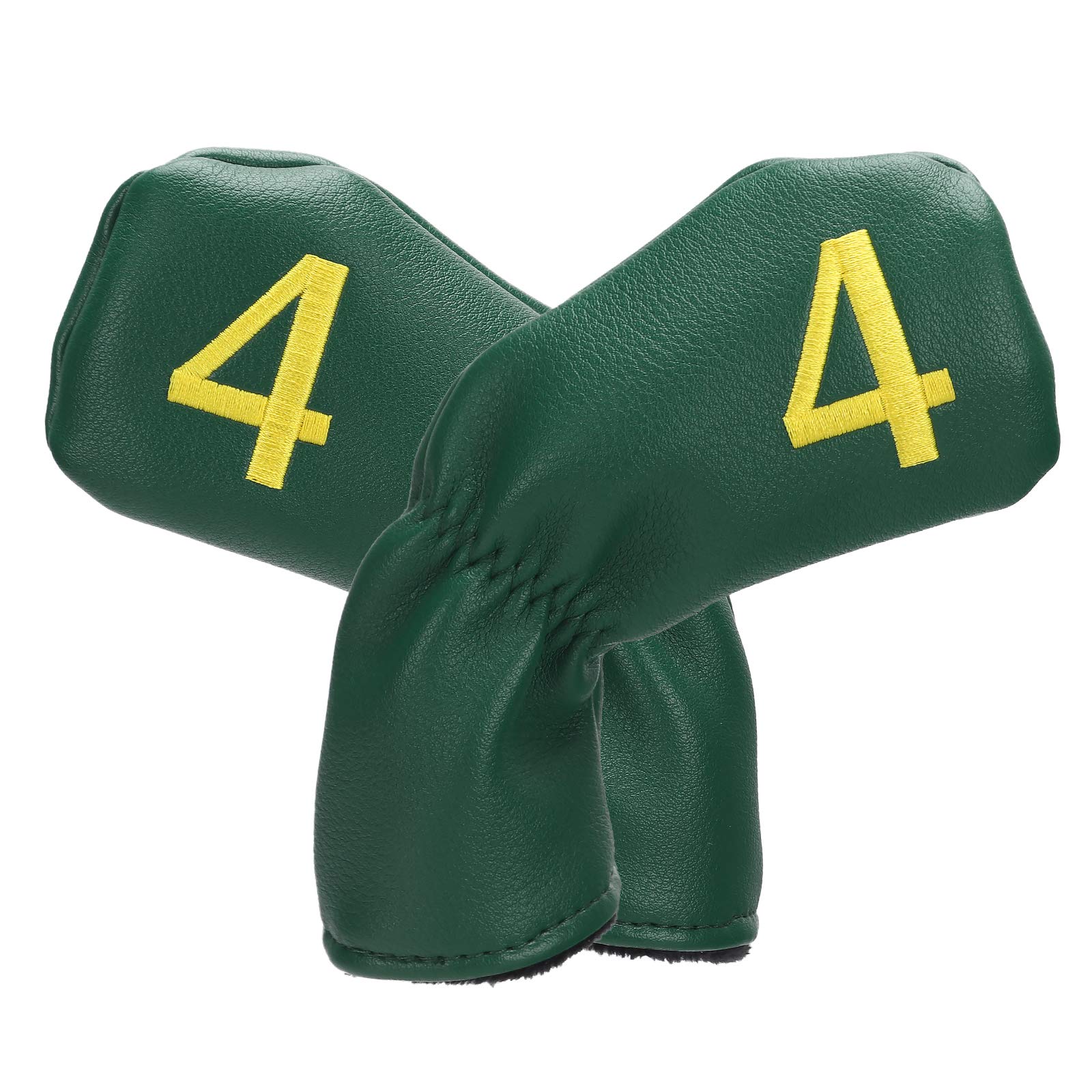 Craftsman Golf Green 11pcs /Set (4,5,6,7,8,9,A,S,P,L,X) Leather Iron Covers Headcover with Large Gold No. on Both Sideds suitable for Left and Right Handed Golfer