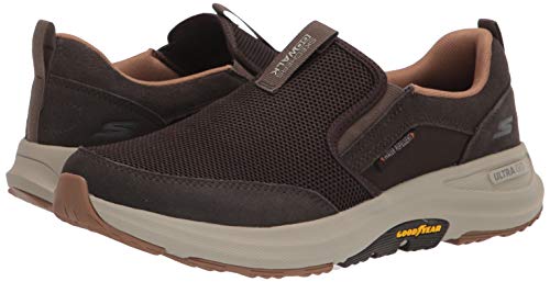 Skechers Men's Go Walk Outdoor-Athletic Slip-On Trail Hiking Shoes with Air Cooled Memory Foam, Brown, 12