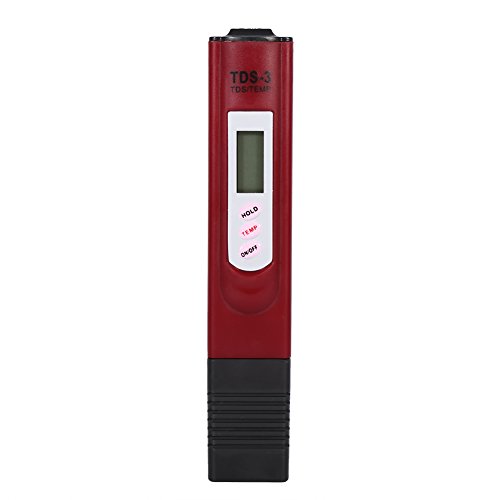 GOWENIC TDS Meter, 0~9999ppm -2% Accuracy Testing Water Quality, Temp Portable Pen Type Meter, for Aquariums,RO System,Swinging Pool, Etc (Red)
