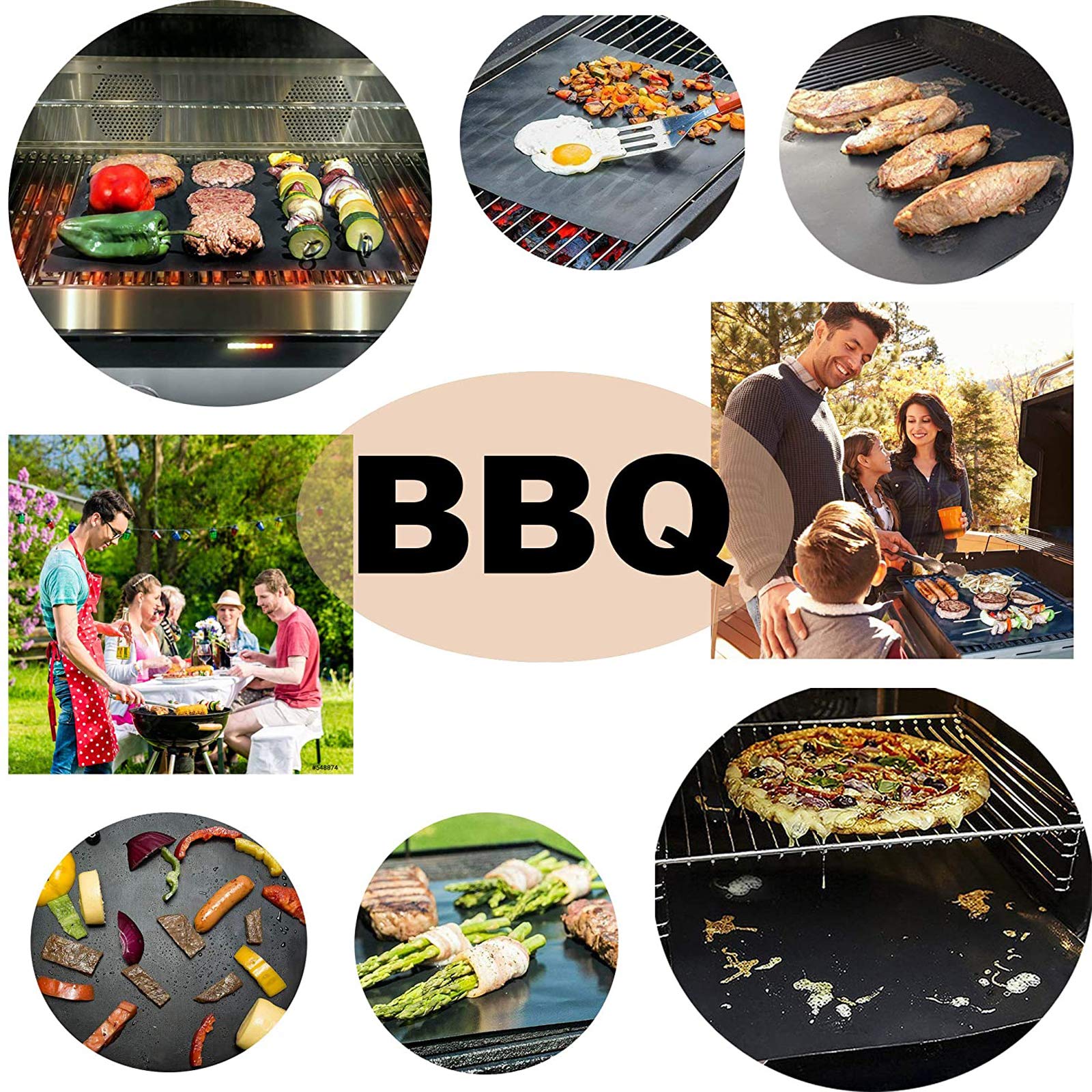 EONHUA Nonstick Oven Liners For Bottom Of Electric Oven BPA PFOA Free Reusable 3 Pack Heavy Duty BBQ Grill Mat Protector Mats For Baking Sheet Toaster Microwave Charcoal