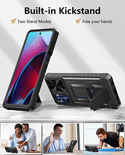 for Motorola Moto G-Stylus 4G-2022 Case: Military Grade Drop Proof Protective Rugged TPU Matte Shell | Thin Shockproof Durable Protection Tough Cell Phone Cover with Built-in Kickstand (NOT 5G)