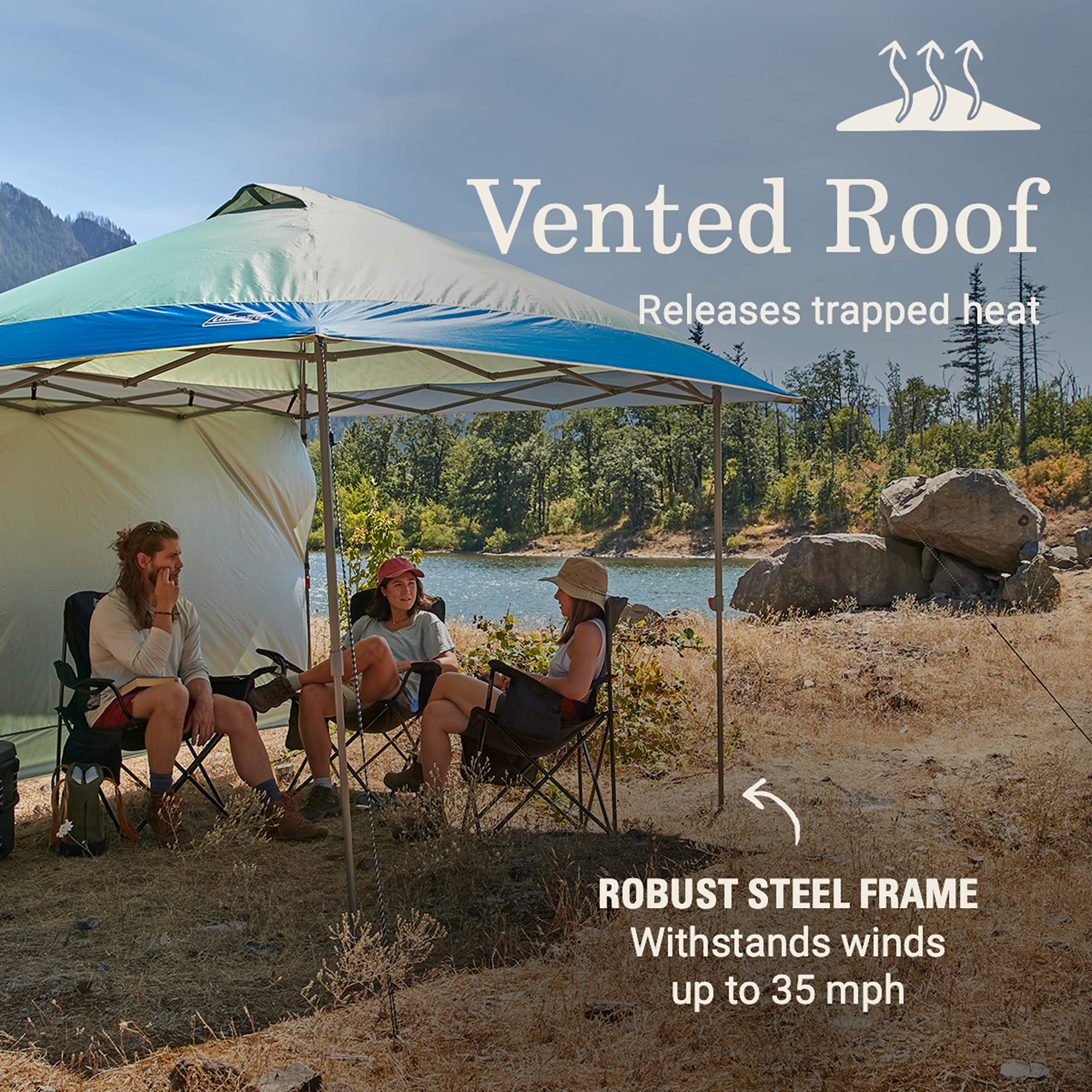Coleman Oasis Pop-Up Canopy Tent with Wall Attachment, 10x10ft/13x13ft, Portable Shade Shelter with Easy Setup & Takedown, Great for Campsite, Park, Backyard, Tailgates, Beach, & More