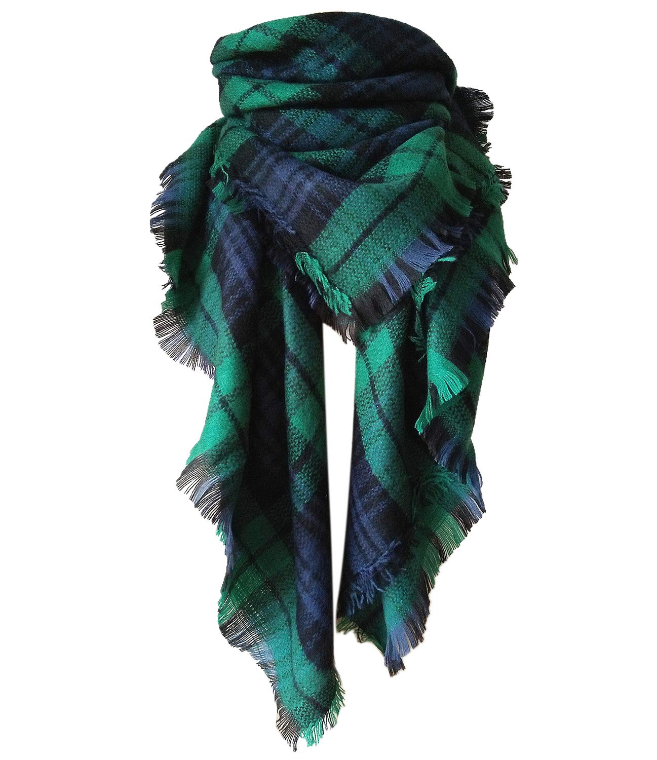 Chalier Plaid Blanket Scarf Winter Fall Scarfs for Women, Warm Soft Chunky Oversized Tartan Shawls Wraps Scarves(Green)