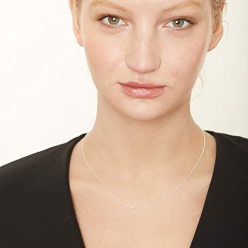 KISPER Sterling Silver Box Chain Necklace β Thin, Dainty, 925 Sterling Silver Jewelry for Women & Men with Spring Ring Clasp β Made in Italy, 18β