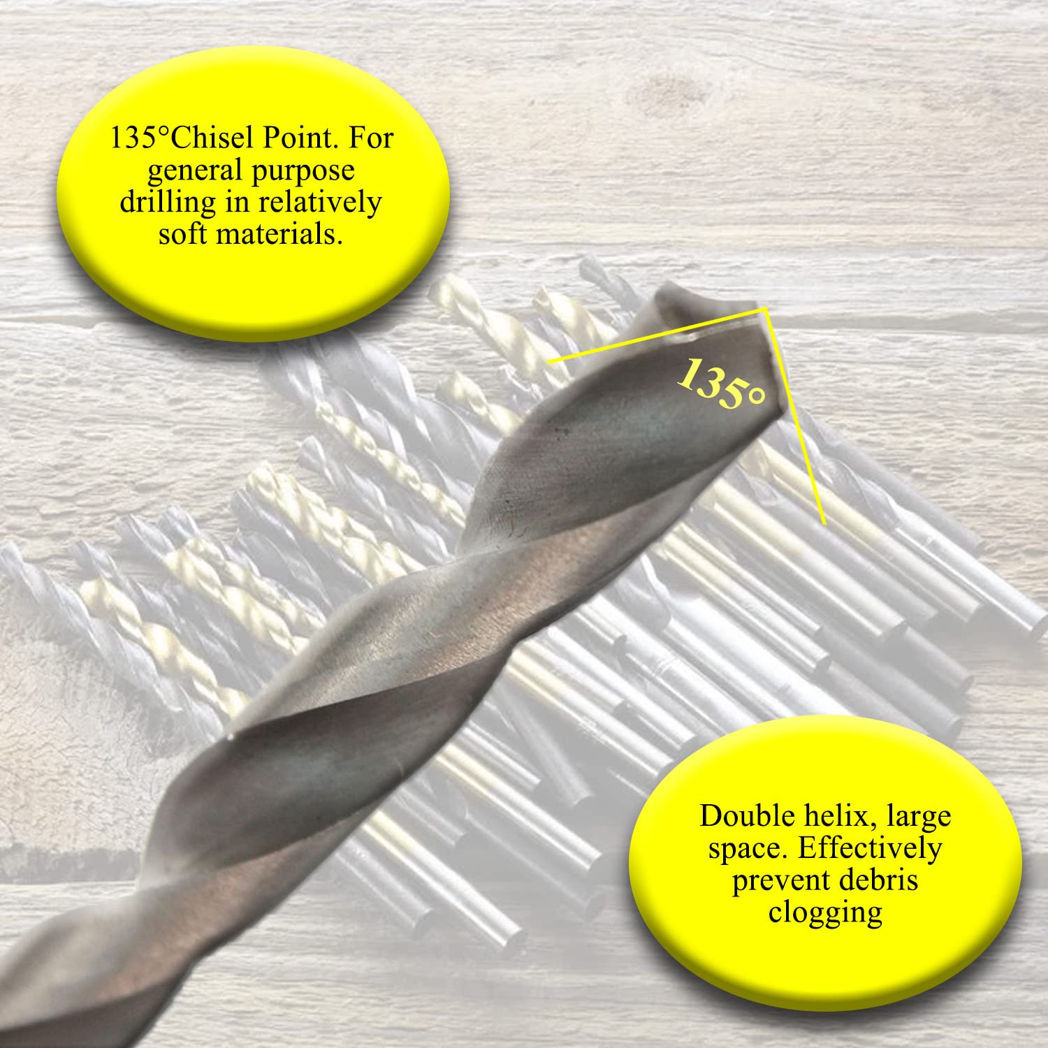 DIDODI 13 Pcs Hex Shank Drill Bit Set (1.5mm-6.5mm) Titanium Twist High Speed Steel Drill Bits for Wood Plastic Aluminum Alloy