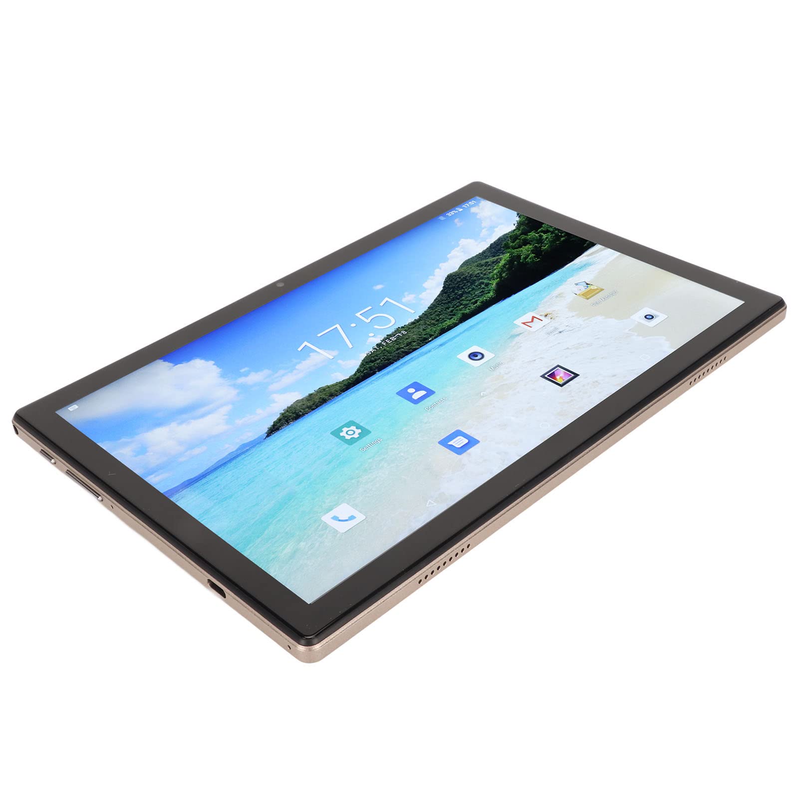DAUZ HD Tablet, 7000mAh 8GB RAM 256GB ROM 10.1 Inch FHD Display Office Tablet for Gaming (US Plug)