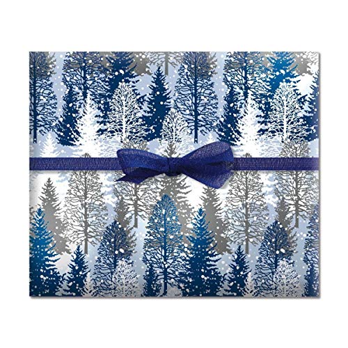 Current Snowy Trees Christmas Rolled Wrapping Paper - Premium Jumbo 23-Inch x 32-Foot Gift Wrap Roll, 61 Square Feet Total