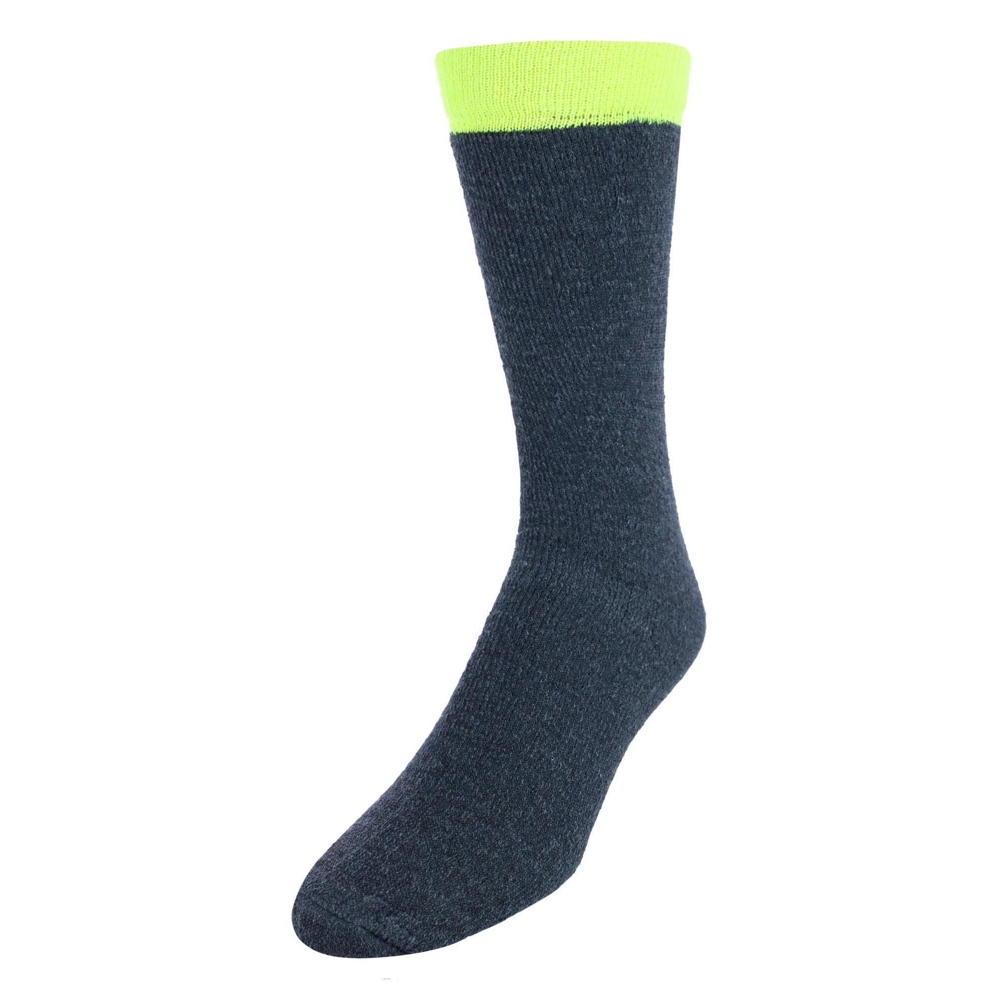 CTM® Men's Hi-Vis Work Boot Socks (2 Pack), Dark Gray