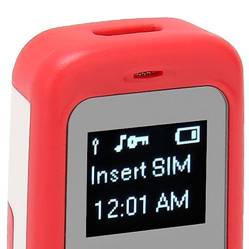 DAUZ Mini Mobile Cell Phone, Compact ABS Lightweight Mini Cell Phone for Travel (Red)